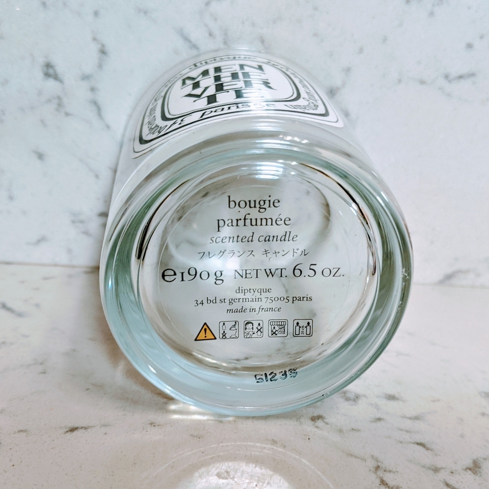 Diptyque Menthe Verte Empty Full Size Candle Jar - Gem